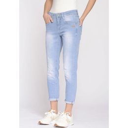 Relax-fit-Jeans Gang "94AMELIE CROPPED" Gr. 33 (42), N-Gr, blau (spring vintage) Damen Jeans Weite