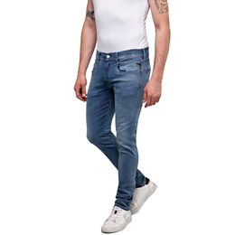 Slim-fit-Jeans Replay "ANBASS HYPERFLEX BIO" Gr. 31, Länge 32, blau (grey blue a05) Herren Jeans