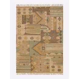 Teppich HEINE HOME Teppiche Gr. B/L: 60 cm x 90 cm, 6 mm, 1 St., bunt (natur, bunt) Baumwollteppiche