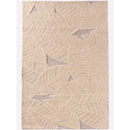 Teppich HEINE HOME Teppiche Gr. B/L: 70 cm x 140 cm, 13 mm, 1 St., beige (ecru) Schurwollteppiche