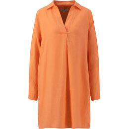 Fynch-Hatton® Leinenshirtkleid, V-Ausschnitt, knielang, für Damen, orange, 40