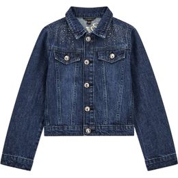 Guess Jeansjacke, Baumwolle, Strass, für Kinder, blau, 140