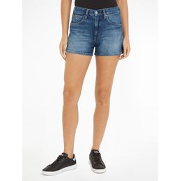Shorts Tommy Jeans "HOT PANT BH0137" Gr. 25, N-Gr, blau (denim medium) Damen Hosen Kurze