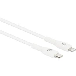 USB-Kabel usb-c® Stecker, Apple Lightning Stecker 2.00 m Weiß 394529 - Manhattan