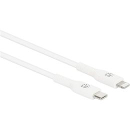USB-Kabel usb-c® Stecker, Apple Lightning Stecker 0.50 m Weiß 394505 - Manhattan
