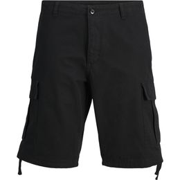 Jack & Jones ORIGINALS by JACK & JONES Cargohose, Bermudalänge, Relaxed Fit, für Herren, schwarz, XL