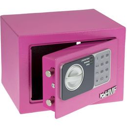 HMF - 46126-15 Möbeltresor Elektronikschloss, Safe Tresor klein mit Zahlenschloss, 23 x 17 x 17 cm, Pink