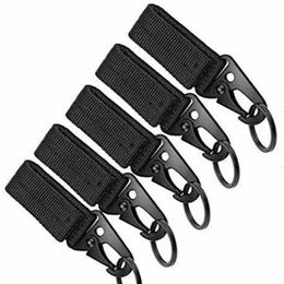 5er-Pack Gürtelkarabiner, Nylon-Gurtband mit Schlüsselanhänger Anti-Reibung Taktische Weste Schnalle 10 für Outdoor, Camping, Wandern