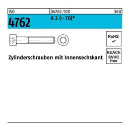 Zylinderschraube ISO 4762 m.Innensechskant M 8 x 85 A 2 (- 70)