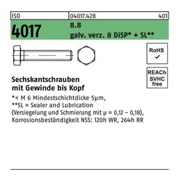 Bufab - Sechskantschraube iso 4017 vg m 20 x 85 8.8 galvanisch verzinkt 8 DiSP+SL