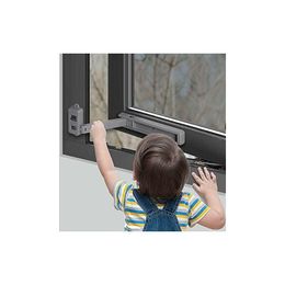 Hiasdfls - Kindersichere Fenstersicherung, Fensterbegrenzer, einfach zu installieren und zu verwenden, 3M VHB-Kleber, kein Werkzeug oder Bohren,