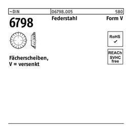 Fächerscheibe DIN 6798 Form V versenkt V 3,2 Federstahl