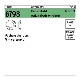 Fächerscheibe DIN 6798 Form V versenkt V 5,3 Federstahl galvanisch verzinkt