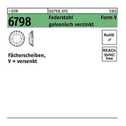 Fächerscheibe DIN 6798 Form V versenkt V 8,4 Federstahl galvanisch verzinkt