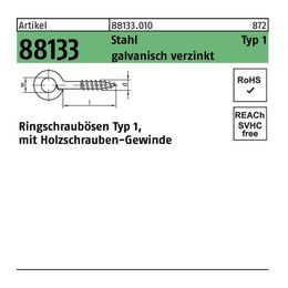 Ringschrauböse R 88133 Typ 1 12 x 3(1,8/4) Stahl galvanisch verzinkt