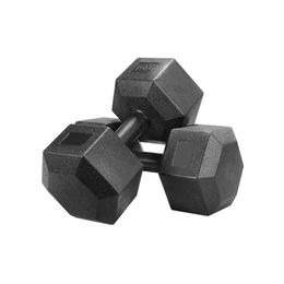 2 Stück Hantel Set 5/7,5/10 Kg Kurzhanteln Hexagon Hanteln Gewichte Training für Aerobic, Gymnastik und Fitness - Schwarz,10 kg - Yaheetech