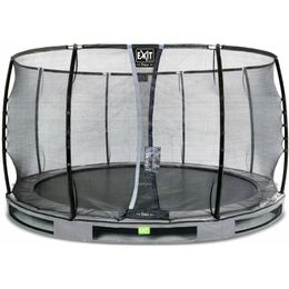 EXIT Elegant Premium Inground-Trampolin ø366cm mit Deluxe Sicherheitsnetz - grau - Grau