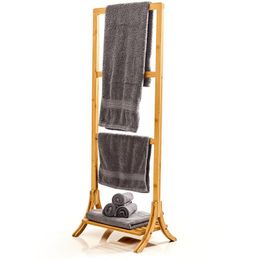Handtuchhalter 3-fache Handtuchstange 40 x 104,5 x 27 cm Leiteroptik Bambus - Bambus - Blumfeldt
