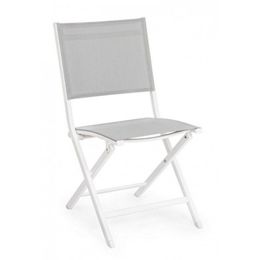 Outdoor-Stuhl aus Aluminium Weiß Grau elin 47x57x h88 cm