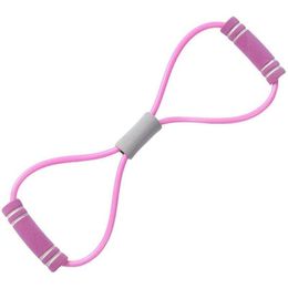 Widerstandsband Yoga Rally Strap Körperformung Zugseil Silikon Zug elastisch Yoga 8 Wortform Stretch Brust Fitnessgeräte – Pink Hiasdfls