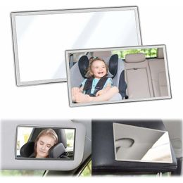 Hiasdfls - 2 Stück Auto-Kosmetikspiegel, selbstklebend, Auto-Innenspiegel, Kosmetikspiegel, Auto-Sonnenblende zum Beobachten von Kinderwagen und