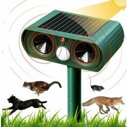 Solar-Ultraschall-Katzenvertreiber Outdoor-Katzenvertreiber Einstellbare Empfindlichkeit und Frequenz Ultraschall-Katzenabwehr Schädlingsvertreiber