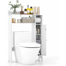 Toilettenschrank, Badezimmerregal mit Toilettenpapierhalter, verstellbare Regale, freistehender Überbauschrank für wc, perfekt für Bad, 75,5 x 20 x
