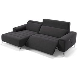 Stoff Ecksofa Mini bella Links Schwarz m: 266 Breite x 100 Tiefe Füße: Matt-Schwarz - Schwarz - Sofanella