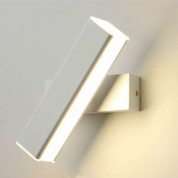 Led Wandleuchte 6W Wandleuchte Warmweiß Acryl Moderne Drehbare Wandleuchte Eisen Wandbeleuchtung für Schlafzimmer Wohnzimmer Büro Flur (Weiß) Hiasdfls