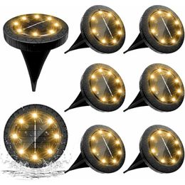 Hiasdfls - Exterieur Außenansicht Solarlampe 8LED Outdoor Solar Beleuchtung Gartenbeleuchtung Weiß Warm Spot led Outdoor Wasserdichte Leuchte