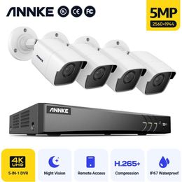 8-Kanal Ultra hd 4K H.265 CCTV-Kamerasystem + dvr und 4 × 5MP hd Wetterfeste Kameras mit exir led ir Nachtsicht - ohne Festplatte - ANNKE