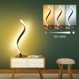 Spiral-Tischlampe LED 3000 K Weiß Heiße Nachttischlampe für Schlafzimmer (kaltweiß, natürliches Licht, heißes weiß)
