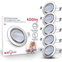 B.K.LICHT - 5x led Einbaustrahler dimmbar ohne Dimmer GU10 Decken-Spot Einbau-Leuchte - 50