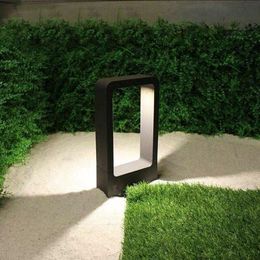 Hiasdfls - Wasserdichte LED-Gartenboden-Landschaftsbeleuchtung, 7 w 2700 k Wegleuchten für Garten, Gehweg, Pool-Akzent, schwarzes Metall, 30 cm,