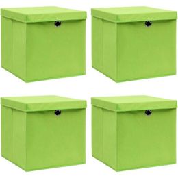 Prolenta Premium Aufbewahrungsboxen mit Deckeln 4 Stk. Grün - Grün
