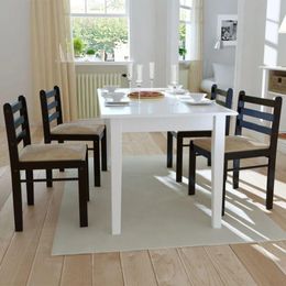 Bonnevie - Esszimmerstühle 4er Set - Küchenstuhl Polsterstuhl Braun Gummibaum Massivholz und Samt BV631541