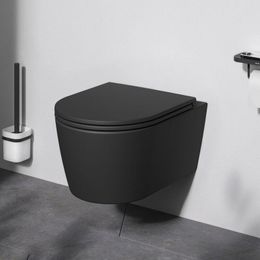 Spülrandloses wc Toilette für Gäste-WC Hänge-WC FlashClean aus Keramik Wand-WC CFA1700MBSC Func FlashClean Spülrandloses Wand-WC mit