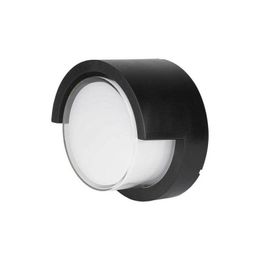 V-TAC VT-827 12W runde LED-Lampe Halbkreis-Diffusor schwarz natürliches weißes Außenlicht 4000k IP65 - sku 218538 - Schwarz