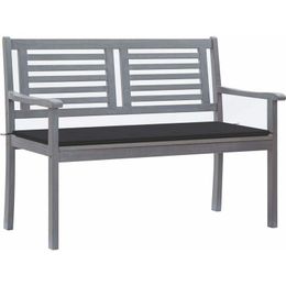 2-Sitzer-Gartenbank mit Auflage 120 cm Grau - Grau - Prolenta Premium
