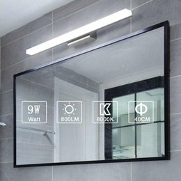 Hiasdfls - Spiegelleuchte led Badezimmer Wandleuchte 9W Kaltweiß 6000K Moderne Badezimmerleuchte Badezimmerbeleuchtung 800LM 40 Nicht dimmbar