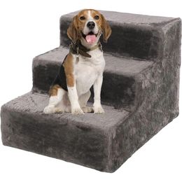 Hundetreppe 45x60x40 cm - Katzentreppe - Für Bett und Sofa - Hunderampe - Für Hunde und Katzen bis 10 kg - grau - Maxxpet