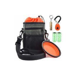 Reflektierende Tasche für Hunde Kot-Kit mit Taschenhalter Doggie Clicker Whistle Training Feeder Bowl Hundekot-Tasche Wasserdichter