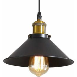 E27 Retro Pendant Light, Vintage Pendant Light, Industrial Chandelier, Metal, Ceiling Light, Black, Ceiling Light, for Dining Room, Living Room,