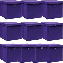 Aufbewahrungsboxen mit Deckeln 10 Stk. Lila - Lila - Prolenta Premium