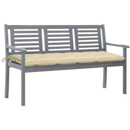 Prolenta Premium 3-Sitzer-Gartenbank mit Auflage 150 cm Grau - Grau