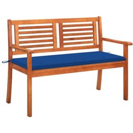 2-Sitzer-Gartenbank mit Auflage 120 cm - Blau - Prolenta Premium