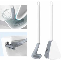 Hiasdfls - Golf Silikon wc Pinsel Lange Griffe Toilettenbürsten wc und Weiße Badezimmerstützen