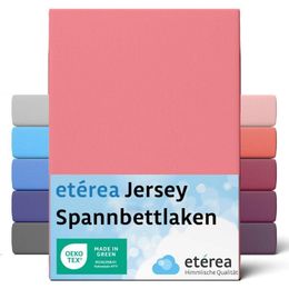 Comfort Jersey Spannbettlaken Rosa 90x200 cm - 100x200 cm - Rosa - Etérea