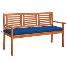 Prolenta Premium - 3-Sitzer-Gartenbank mit Auflage 150 cm - Blau