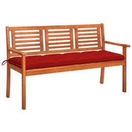 Prolenta Premium 3-Sitzer-Gartenbank mit Auflage 150 cm - Rot